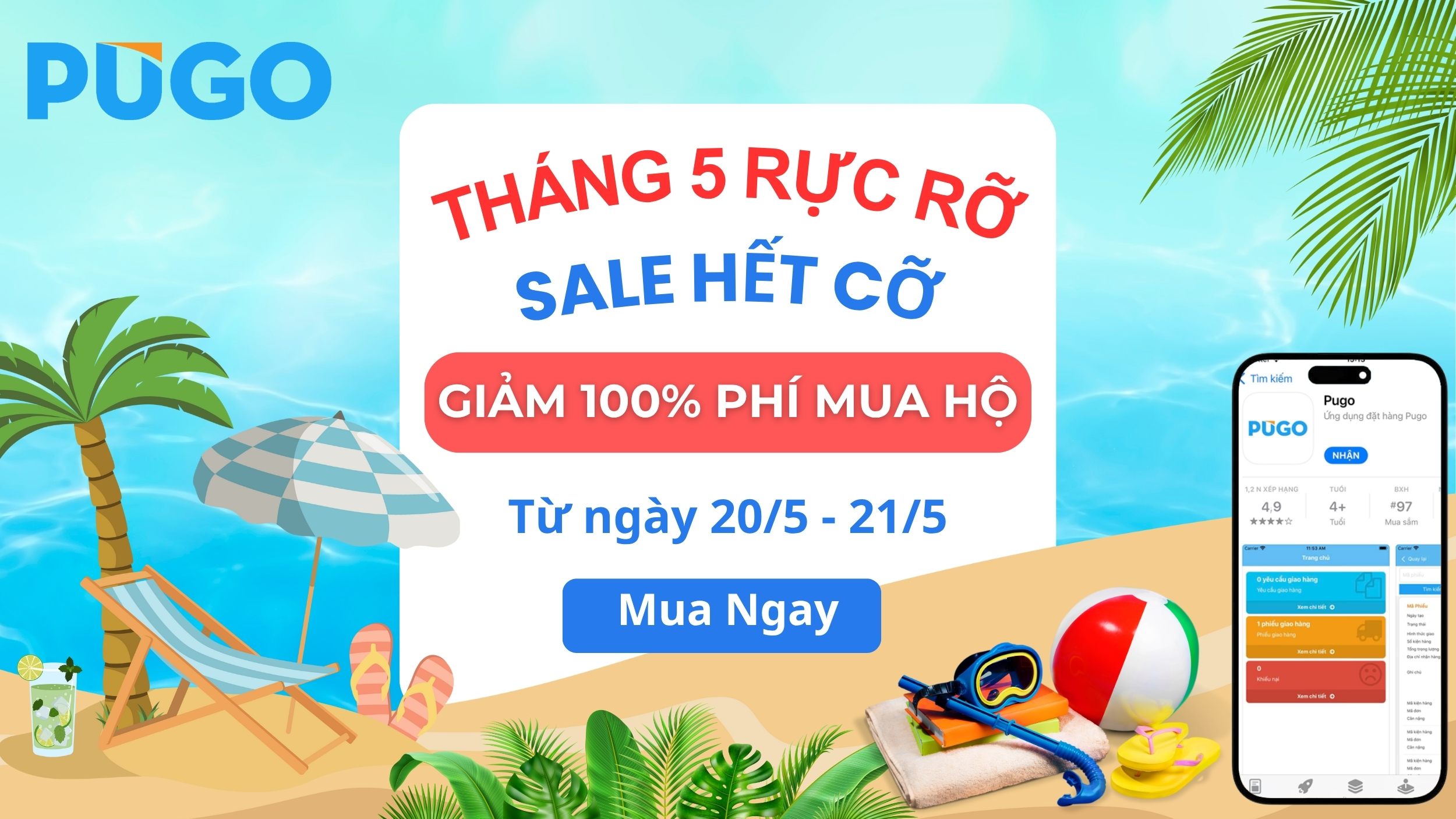 Hè rực rỡ – Ưu đãi bất ngờ: Pugo miễn phí 100% phí mua hàng